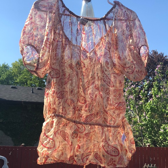 Forever 21 | Tops | Translucent Faux Cashmere Shiny Beige | Poshmark